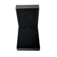 China Pantone Printing Black Leather Ring Box Velvet Lining Empty Earring Gift Box for sale