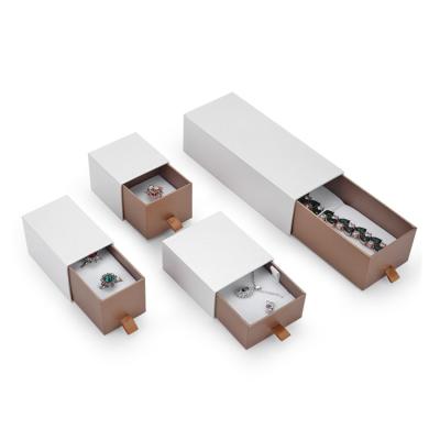 China Recycled Paper Gift Packaging Box Drawer Sliding For Ring Necklace for sale
