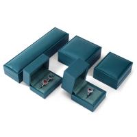 China High-End Custom Pu Leather Jewelry Box Plastic Jewelry Gift Box Ring Bracelet Necklace Jewelry Case Suede Fabric for sale