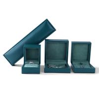 China High-End Custom Pu Leather Jewelry Box Plastic Jewelry Gift Box Ring Bracelet Necklace Jewelry Case Suede Fabric for sale
