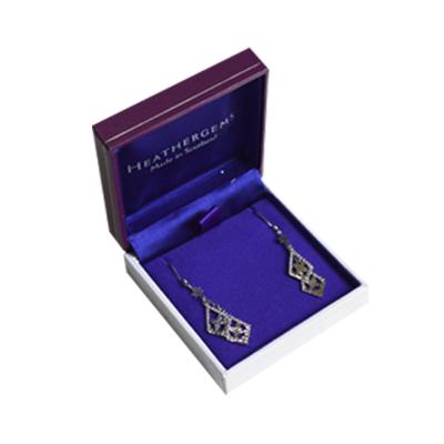 China Square Plastic Purple Velvet Jewelry Gift Boxes For Pendant Bracelet for sale