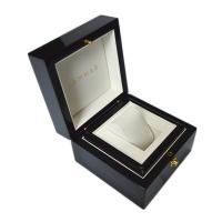 China Drawer Personalised Watch Boxes MDF Wooden Spray Painted Black Watch Case for sale