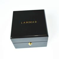 China Drawer Personalised Watch Boxes MDF Wooden Spray Painted Black Watch Case for sale