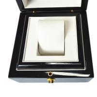 China Drawer Personalised Watch Boxes MDF Wooden Spray Painted Black Watch Case for sale