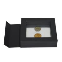 China MDF Jewelry Ring Gift Box 8*8*4cm Black Gift Box With Window for sale