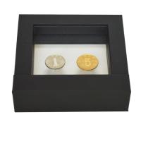 China MDF Jewelry Ring Gift Box 8*8*4cm Black Gift Box With Window for sale