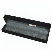 China Double Ring Velvet Jewelry Gift Boxes Handmade Black Grey Sew Line for sale