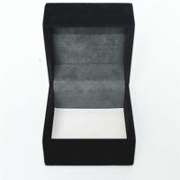 China Durable Plush Black Personalised Watch Boxes Handmade Sew Line Jewelry Packaging for sale