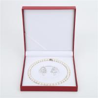 China High-End Custom Red Pearl Necklace Gift Box Multifunctional PU Leather Jewelry Storage Box for sale
