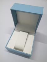 China Blue PU Leather Personalised Watch Boxes Square Embossed Logo for sale