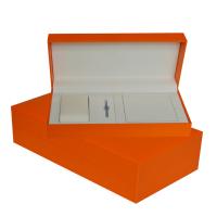 China MDF Orange Personalised Watch Boxes Velvet Inert Watch And Jewelry Travel Case for sale