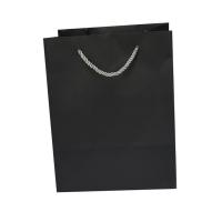 China Black Shopping Recycled Paper Gift Bags 25cm Length handmade With Handle for sale