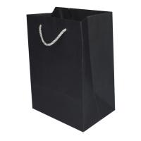 China Black Shopping Recycled Paper Gift Bags 25cm Length handmade With Handle for sale