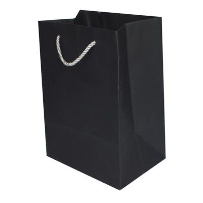 China Black Shopping Recycled Paper Gift Bags 25cm Length handmade With Handle for sale