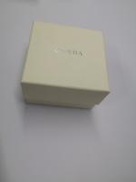China Beige Cardboard Watch Boxes Custom Logo 10*10cm Single Watch Gift Box for sale