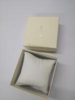 China Beige Cardboard Watch Boxes Custom Logo 10*10cm Single Watch Gift Box for sale
