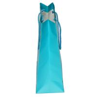 China Blue Recycled Paper Gift Bags String Handle Kraft Paper Shopping Bags for sale