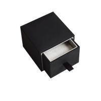 China Cardboard Black Paper Jewelry Gift Boxes CMYK Printing Ring Earring Velvet Insert for sale