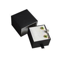 China Cardboard Black Paper Jewelry Gift Boxes CMYK Printing Ring Earring Velvet Insert for sale