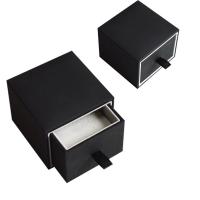 China Cardboard Black Paper Jewelry Gift Boxes CMYK Printing Ring Earring Velvet Insert for sale