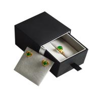China Cardboard Black Paper Jewelry Gift Boxes CMYK Printing Ring Earring Velvet Insert for sale