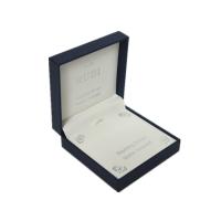 China Jewelry Leatherette Paper Gift Packaging Box Blue Textured Magnetic Closure for sale