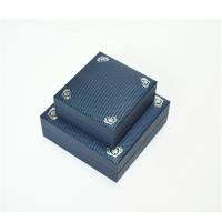 China Jewelry Leatherette Paper Gift Packaging Box Blue Textured Magnetic Closure for sale