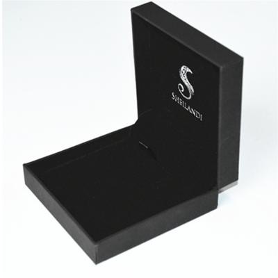 China Black Paper Velvet Jewelry Gift Boxes Personalized For Necklace Pendant Bracelet for sale