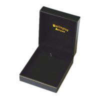 China Velvet Insert Personalised Necklace Gift Box Leatherette Black Jewellery Box Packaging for sale