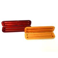 China Double Solid Wooden Pen Gift Box Lacquering Red Rectangle Open Flap for sale