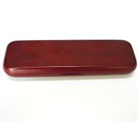 China Double Solid Wooden Pen Gift Box Lacquering Red Rectangle Open Flap for sale