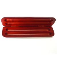 China Double Solid Wooden Pen Gift Box Lacquering Red Rectangle Open Flap for sale