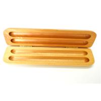 China Double Solid Wooden Pen Gift Box Lacquering Red Rectangle Open Flap for sale