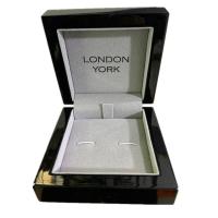 China Spray Painting MDF Black Wooden Jewelry Box Cufflinks Neckalce Earring Gift Box for sale