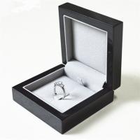 China Spray Painting MDF Black Wooden Jewelry Box Cufflinks Neckalce Earring Gift Box for sale