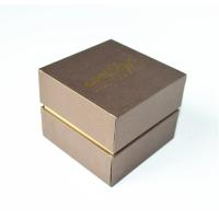 China Khaki Yellow Paper Jewelry Gift Boxes Foil Stamping Logo With Velvet Lining for sale