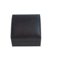 China Arch Plastic Black Leather Led Light Velvet Insert Ring Earring Jewelry Box for sale