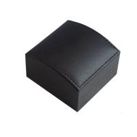 China Arch Plastic Black Leather Led Light Velvet Insert Ring Earring Jewelry Box for sale