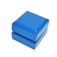 China High Glossy Wooden Small Box Earring Cufflink Jewelry Packaging Bright Blue White Removable Pu Insert for sale