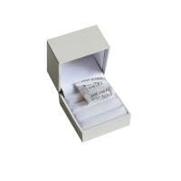 China Small White Velvet Jewelry Gift Boxes Open Flap 5*5*4cm For Ring Earring for sale