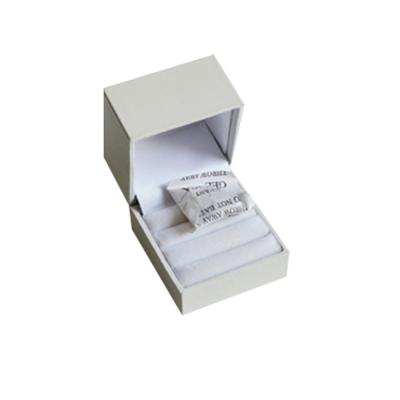 China Small White Velvet Jewelry Gift Boxes Open Flap 5*5*4cm For Ring Earring for sale