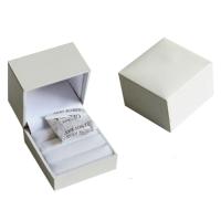 China Small White Velvet Jewelry Gift Boxes Open Flap 5*5*4cm For Ring Earring for sale