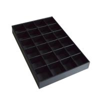 China Black Leather Custom Jewelry Tray 24 Compartments For Earring Ring Pendant for sale