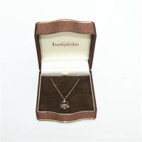 China Brown Necklace Cufflinks Jewelry Box Waving Edge Personalised Earring Box for sale