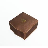 China Brown Necklace Cufflinks Jewelry Box Waving Edge Personalised Earring Box for sale