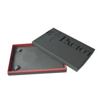 China Cardboard Paper Jewelry Gift Boxes PMS CMYK Printing Black Leather Jewelry Case for sale