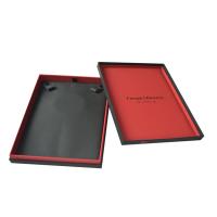 China Cardboard Paper Jewelry Gift Boxes PMS CMYK Printing Black Leather Jewelry Case for sale