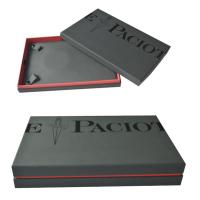 China Cardboard Paper Jewelry Gift Boxes PMS CMYK Printing Black Leather Jewelry Case for sale