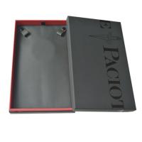China Cardboard Paper Jewelry Gift Boxes PMS CMYK Printing Black Leather Jewelry Case for sale