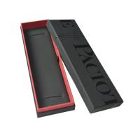 China Rectangle Paper Jewelry Gift Boxes Pantone Printing Black Leather Necklace Box for sale